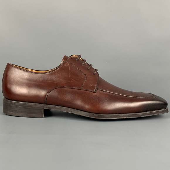 Magnanni | Shoes | Magnanni Brown Leather Lace Up Square Toe Loafers ...